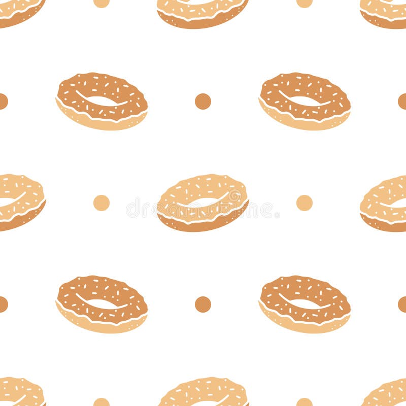 Seamless Patterns of Donut Cartoon Doodle. Stock Vector - Illustration ...