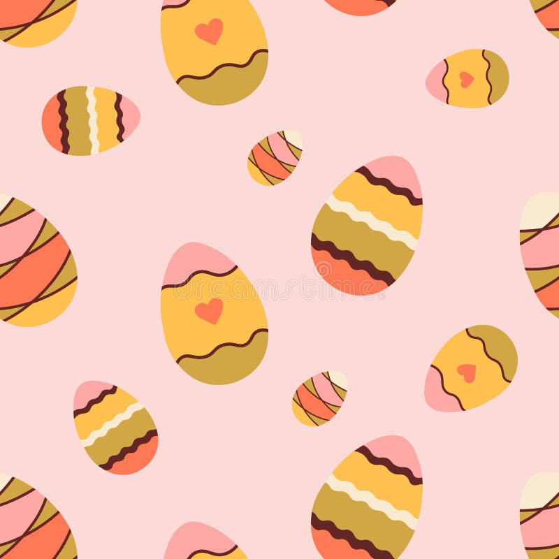 Seamless Patterns with Easter Eggs. Traditional Religious Easter ...