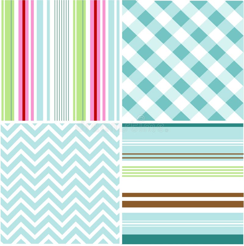 Seamless Patterns with Fabric Texture Stock Vector - Illustration of ...