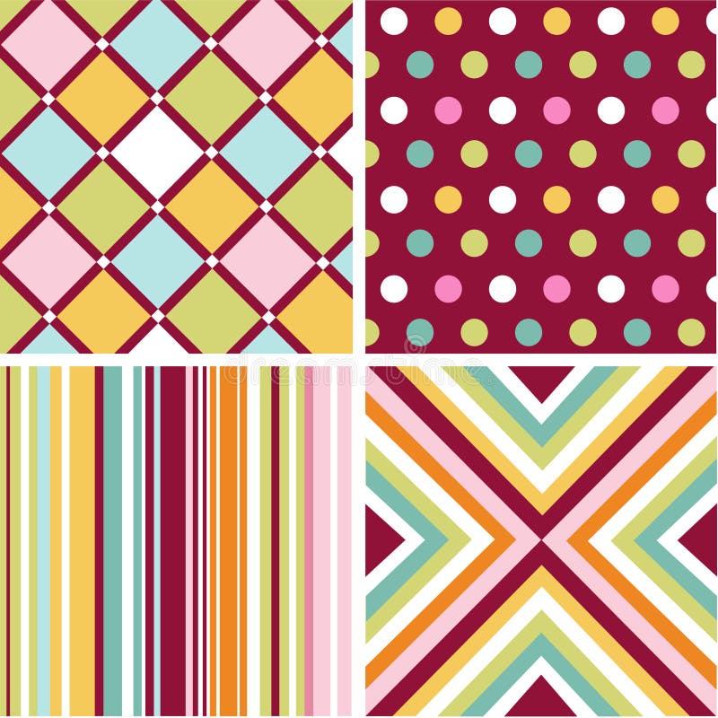 Geometric Funny Seamless Patterns Stock Vector - Illustration of design ...