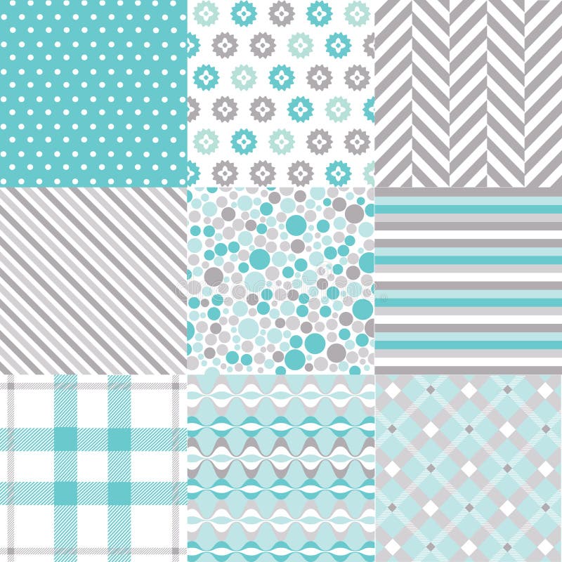 Seamless Patterns with Fabric Texture Stock Vector - Illustration of ...