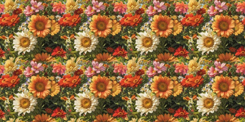 Seamless PATTERNS FLOWERS SUNNY Stock Illustration - Illustration of ...