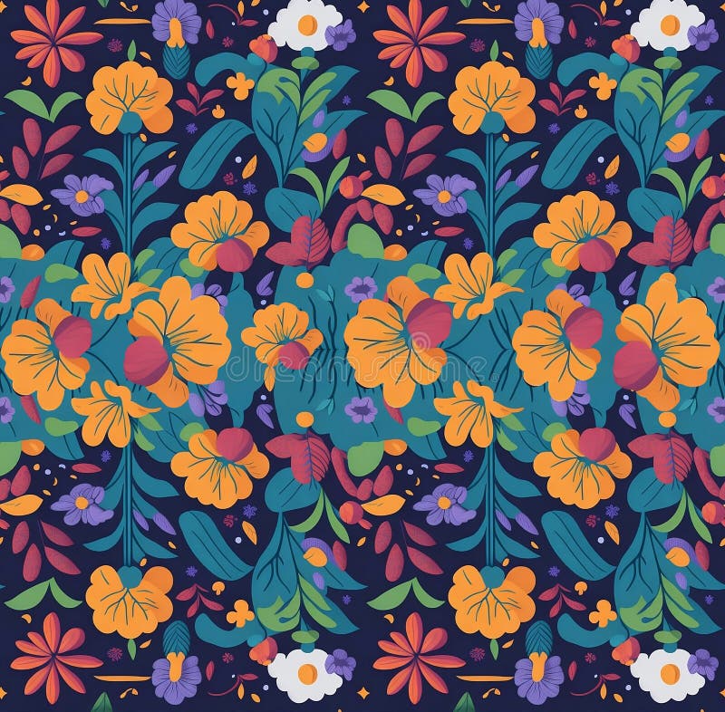 Trees Flowers Seamless Patterns Stock Illustrations – 423 Trees Flowers ...