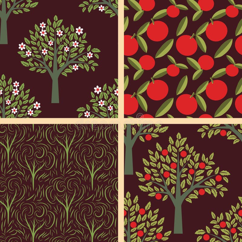 Seamless patterns stock illustration. Illustration of foliage - 39359035