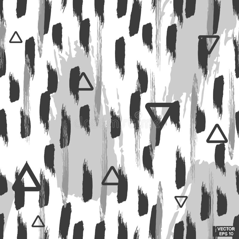 Seamless Patterns with Geometric and Scribble Texture Stock Vector ...