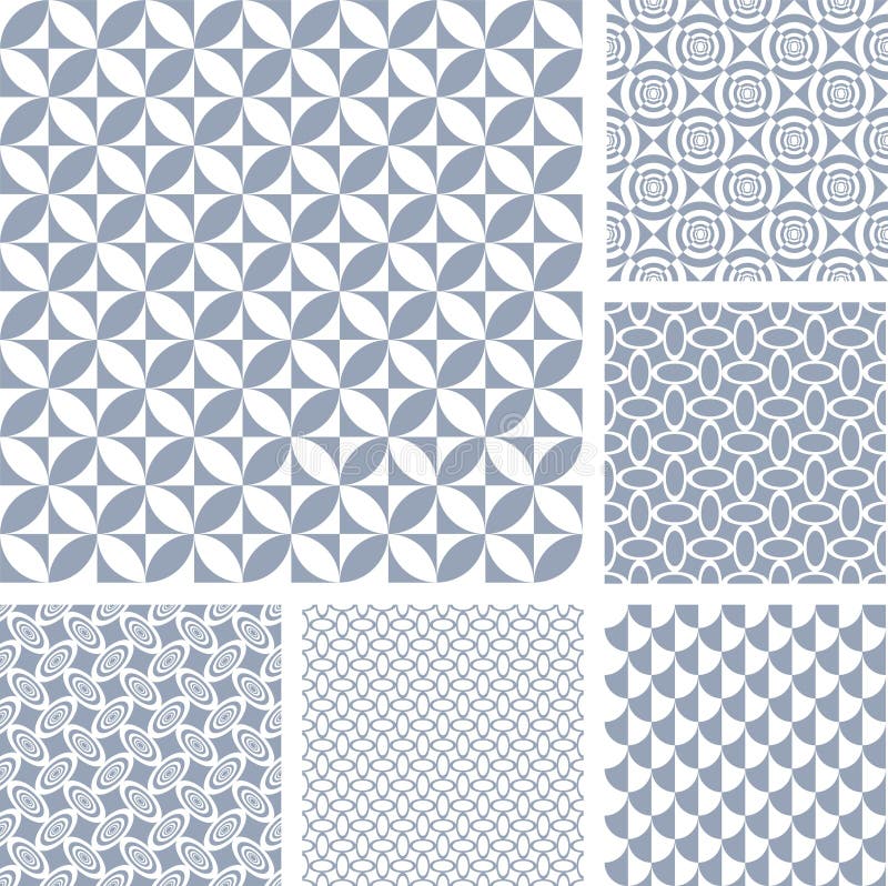 Seamless Patterns. Geometric Textures Set Stock Vector - Illustration ...
