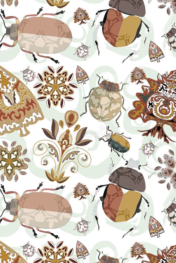 Seamless Patterns with Trees and Flowers Stock Vector - Illustration of ...