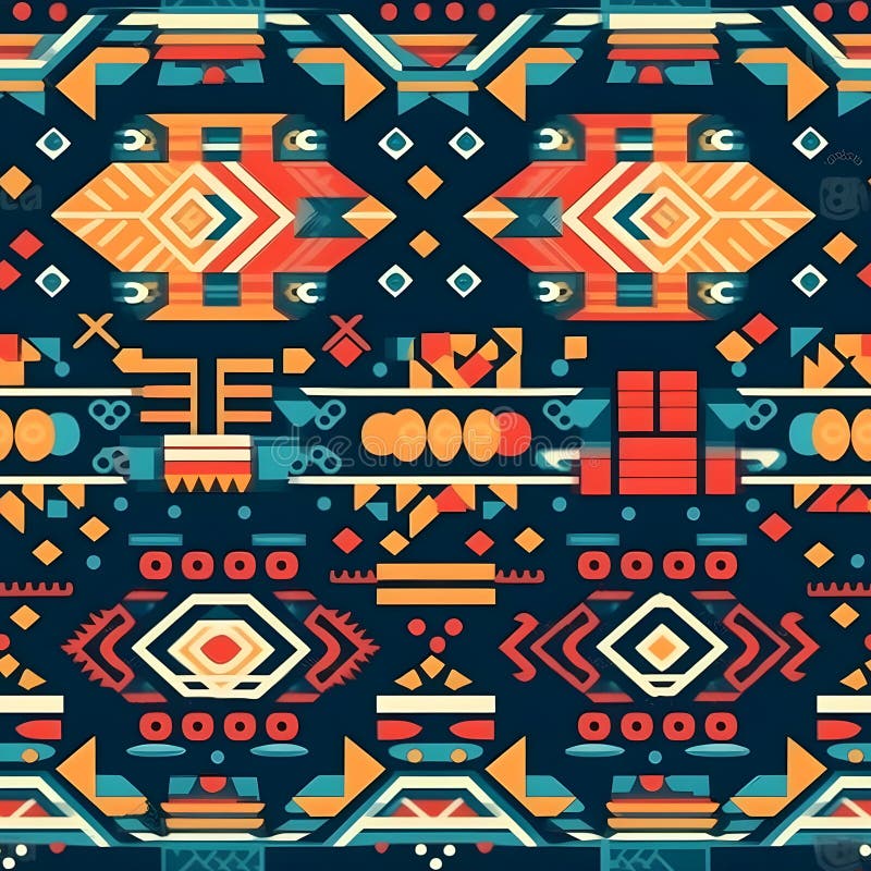 Seamless Patterns Inspired by Ancient Traditions Stock Illustration ...