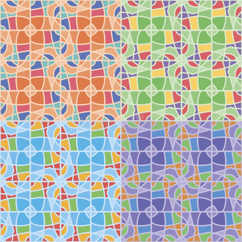 Seamless Patterns with Irregular Geometric Shapes Stock Vector ...
