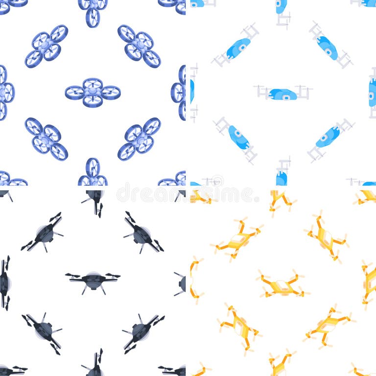 Seamless Patterns with Isometric Drones Flying and Delivering Packages ...