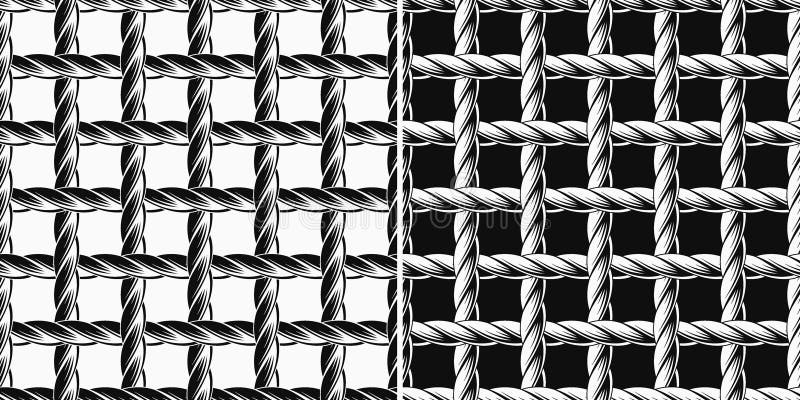 Seamless Patterns with Loose Interwoven Ropes Stock Vector - Illustration of hemp, crisscross ...
