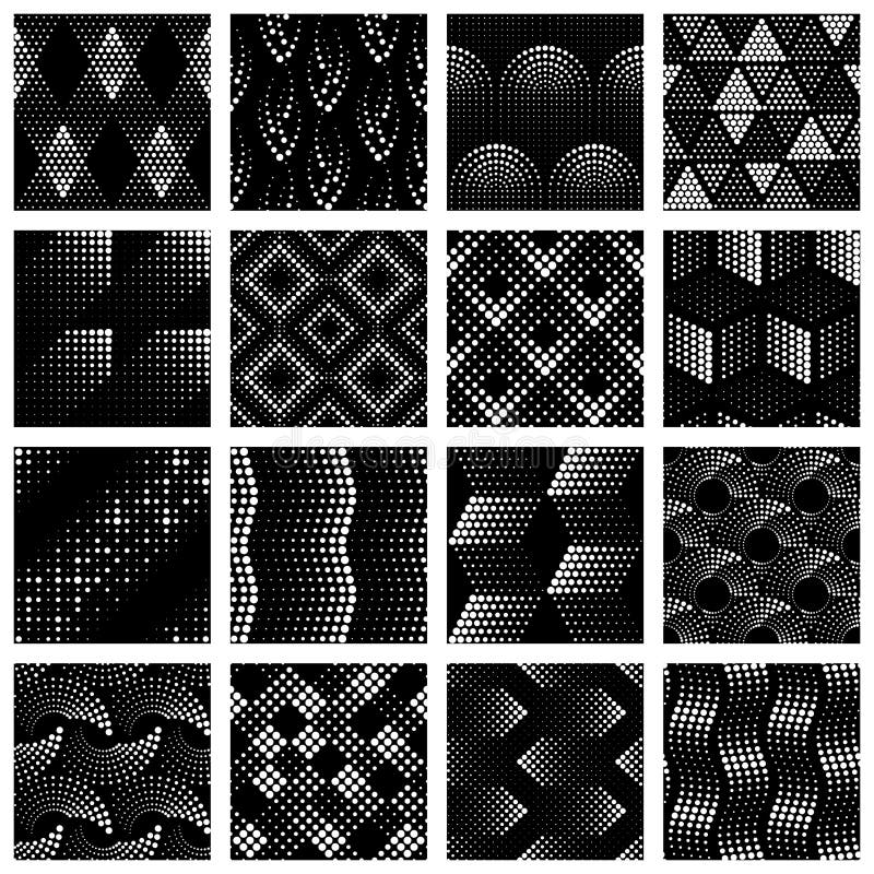 Set of Halftone Dotted Patterns Stock Vector - Illustration of editable ...