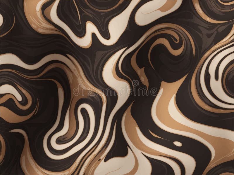 Seamless Patterns, Melting Black Coffee and Milk Stock Illustration ...