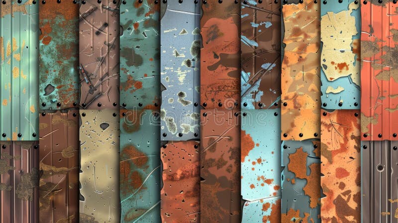 The Seamless Patterns of this Modern Cartoon Set Include Iron Panels ...