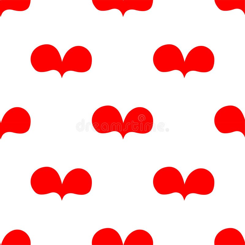 Seamless Patterns of Red Hearts Cartoon Doodle. Stock Vector ...