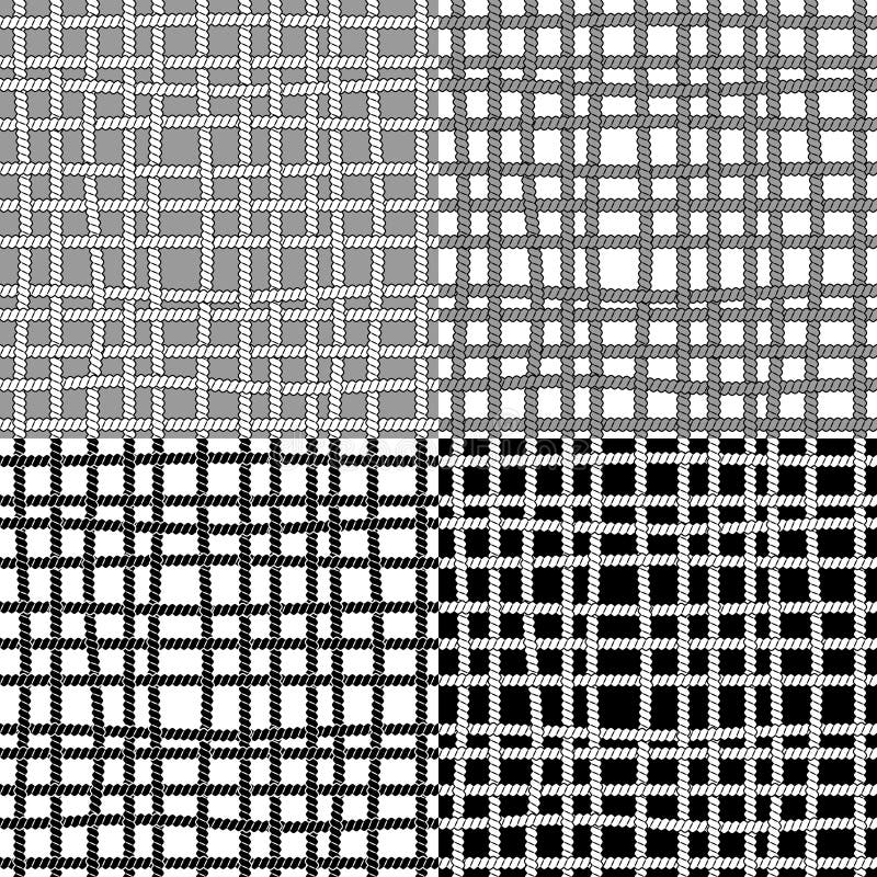 Seamless Patterns With Ropes Stock Vector Illustration Of Collection