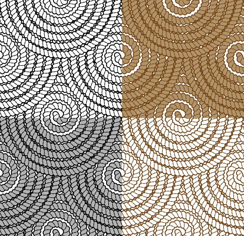 Seamless Patterns with Ropes Stock Vector - Illustration of white ...