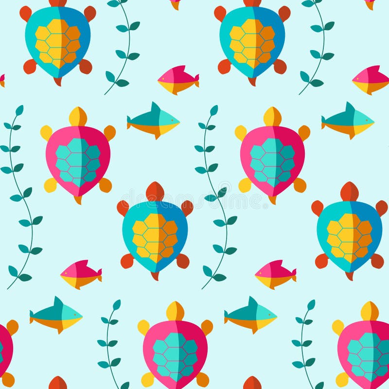 Seamless Patterns Sea Vector Stock Vector - Illustration of stripe ...