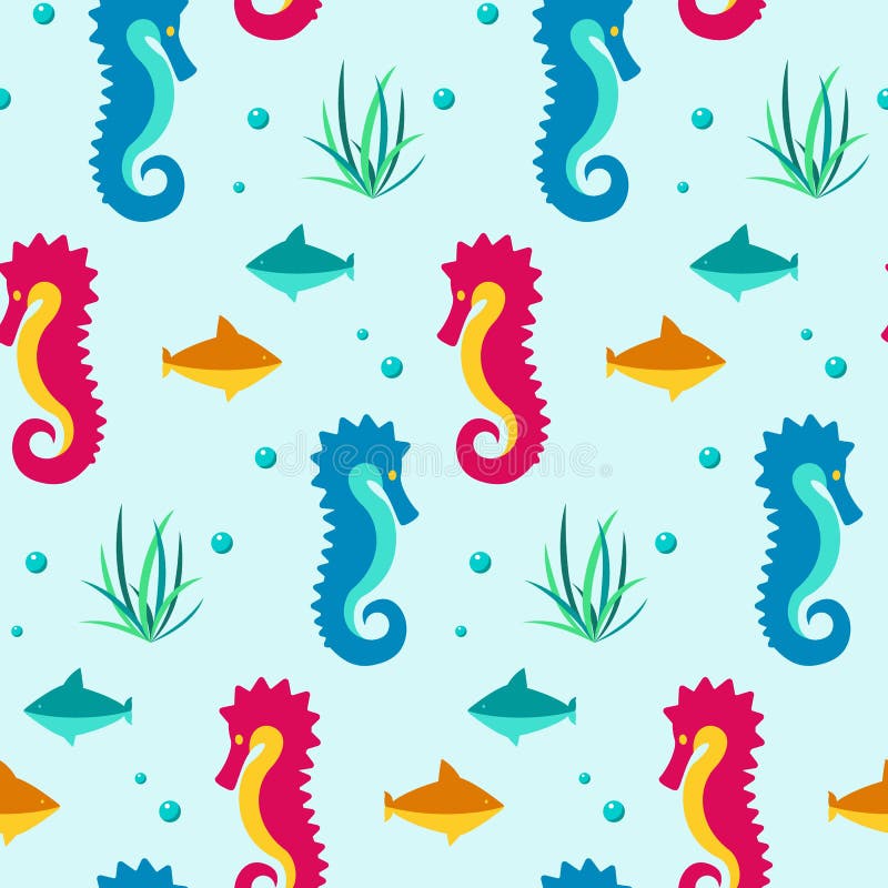 Sea Seamless Patterns Vector Collection Stock Illustrations – 933 Sea ...