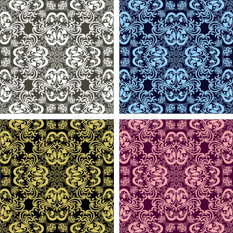 Seamless Patterns - Set of Four Colors. Stock Vector - Illustration of ...