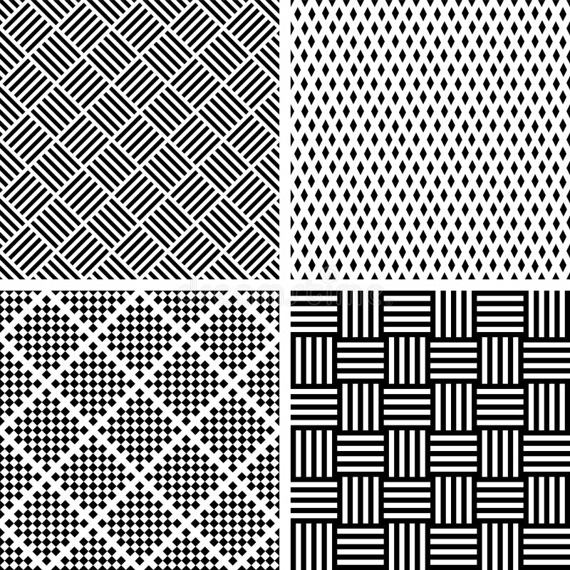 Geometric Textures. Seamless Patterns Set Stock Vector - Illustration ...