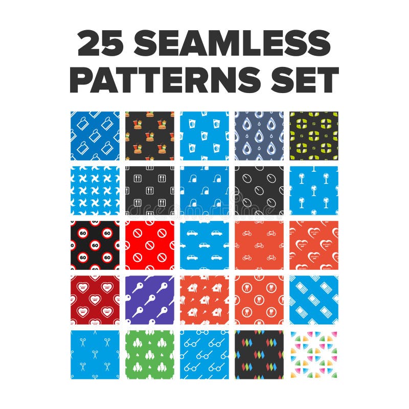 Seamless patterns set stock vector. Illustration of drink - 85939061