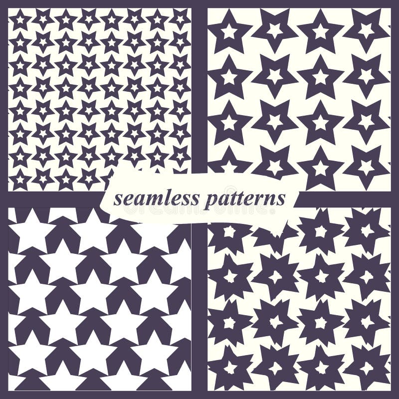 Seamless Patterns with Stars Stock Vector - Illustration of decorative ...