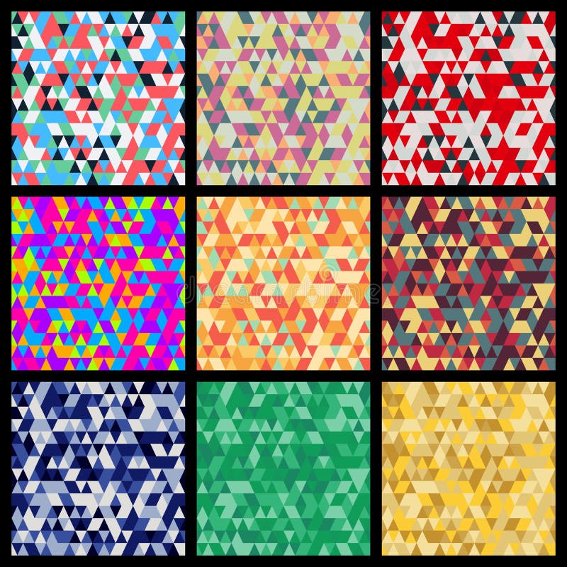 Seamless Patterns from Triangles. Set of Different Color Solutions ...