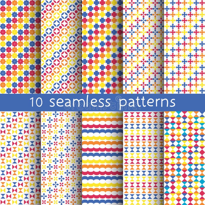10 Seamless Patterns for Universal Background. Stock Vector ...