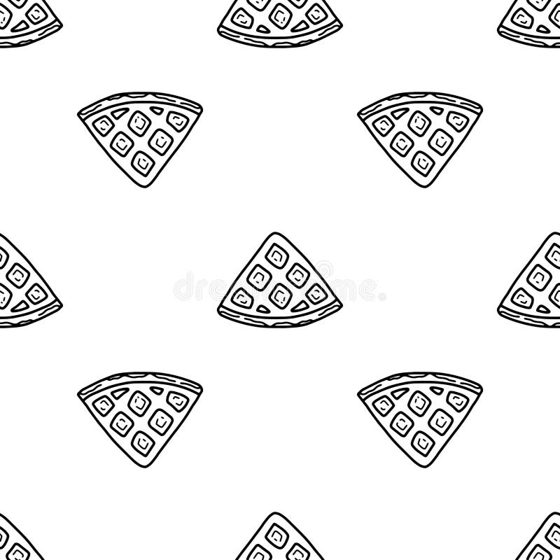 Seamless Patterns of Waffle Cartoon Doodle. Stock Vector - Illustration ...