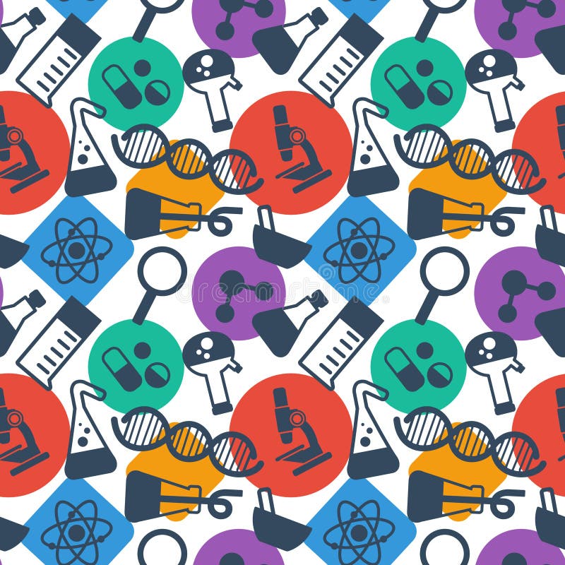 Seamless pattrn science stock illustration. Illustration of flat - 33913029