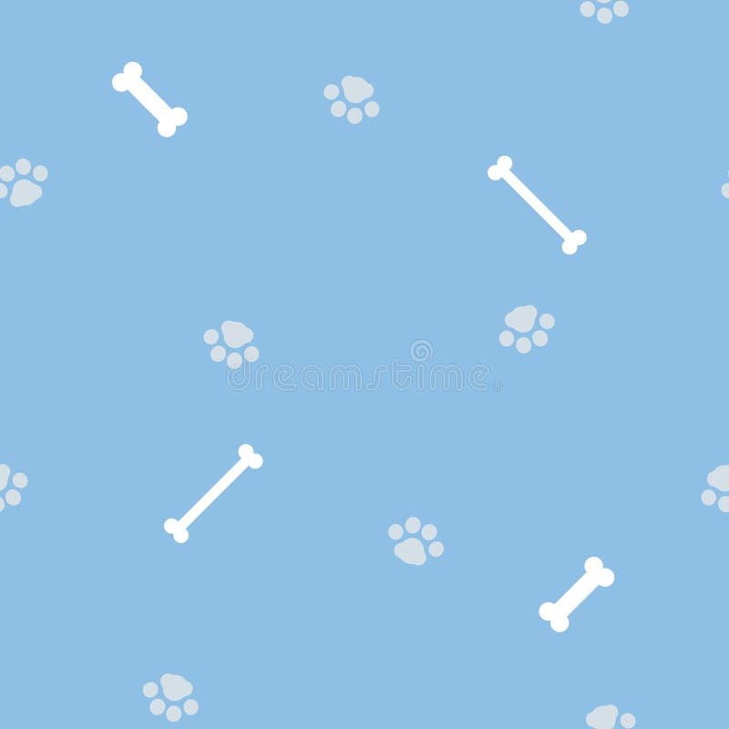 Seamless Paw and Bone Repeat Pattern Stock Vector - Illustration of ...