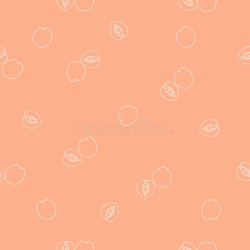 Peach Pattern. Seamless Texture with Ripe Peaches Stock Vector ...