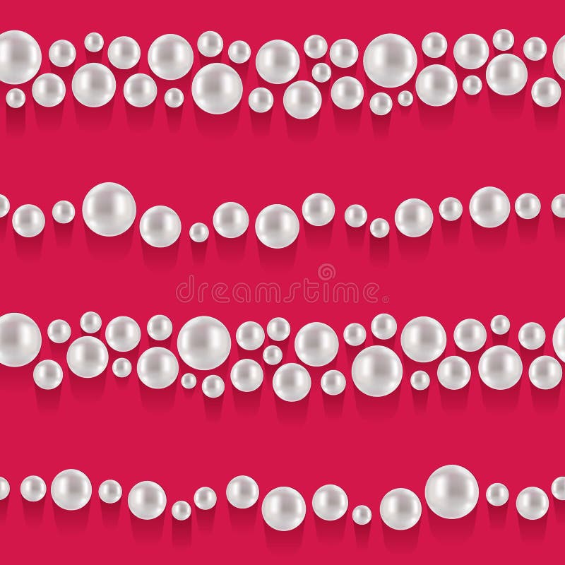 Seamless Pearls Embroidery Pattern. Red Back. Stock Vector ...