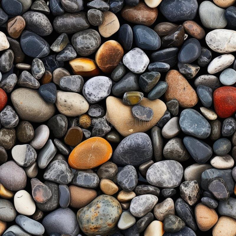 Seamless Pebble Beach Texture Stock Illustration - Illustration of ...