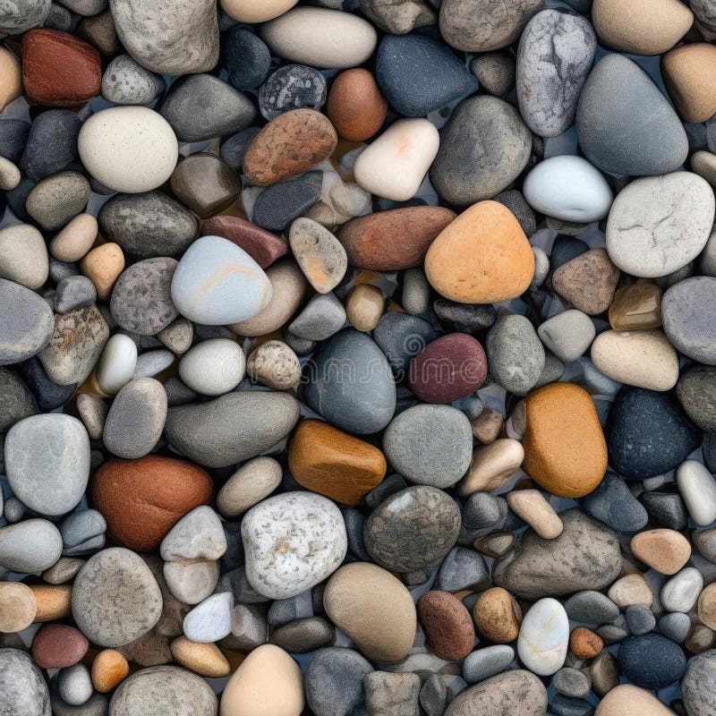 Seamless Pebble Beach Texture Stock Illustration - Illustration of ...
