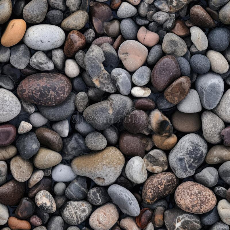 Seamless Pebble Beach Texture Stock Illustration - Illustration of ...