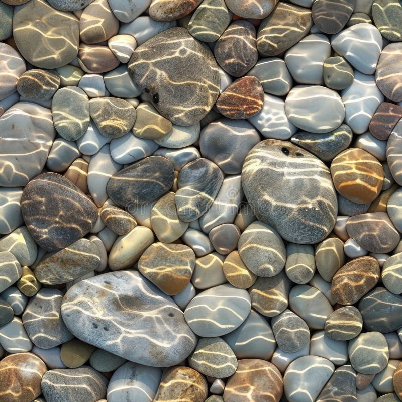 Seamless Pebble Beach Texture Stock Illustration - Illustration of ...