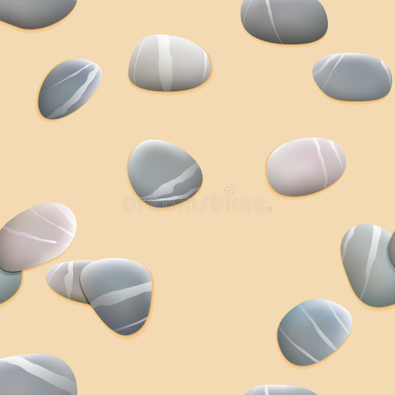 Seamless Pebbles on Sand. Plus EPS10 Stock Vector - Illustration of ...