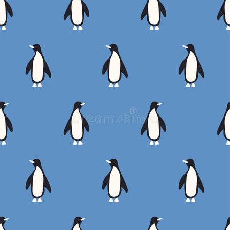 Seamless penguin pattern stock illustration. Illustration of backdrop ...