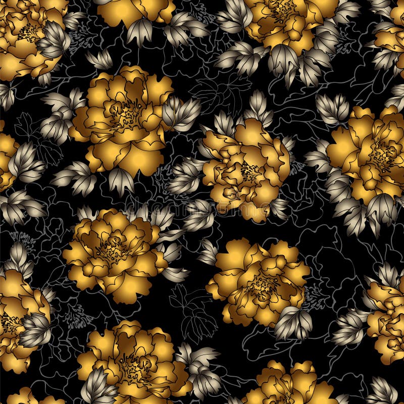 Seamless golden pattern stock vector. Illustration of ornamental - 72249272