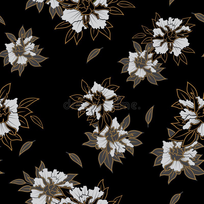 Seamless Peony Flower Pattern Stock Vector - Illustration of textile ...