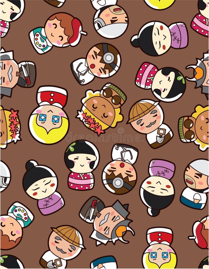 Seamless people pattern stock vector. Illustration of paper - 17260716