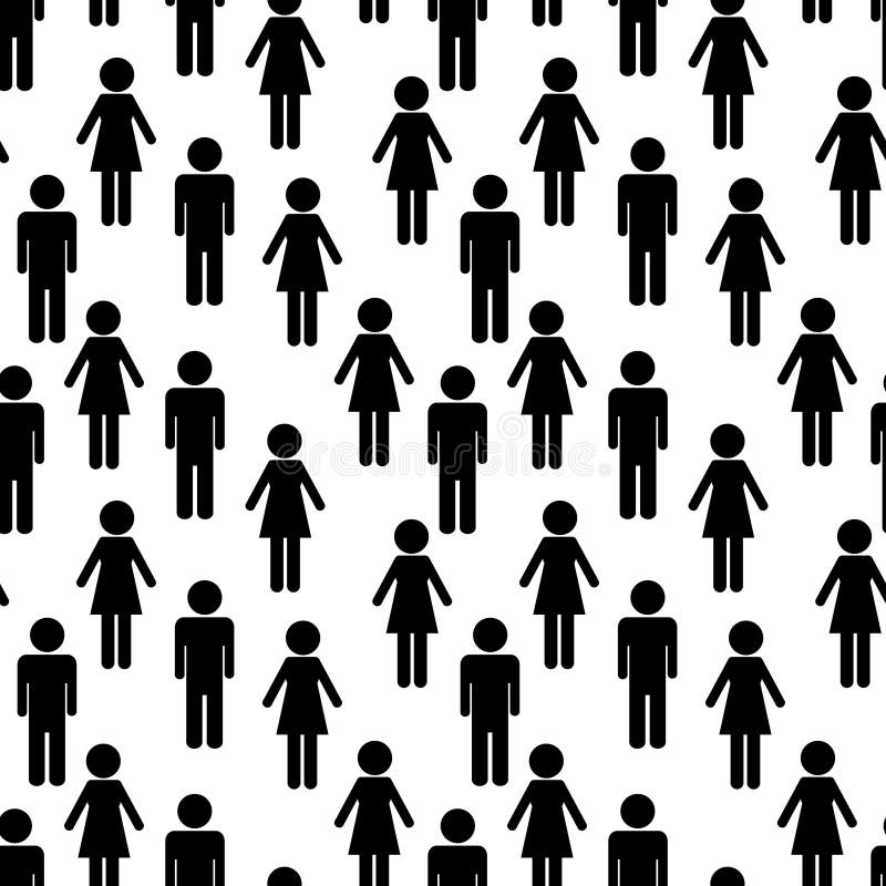 Seamless Pattern from People Stock Vector - Illustration of element ...