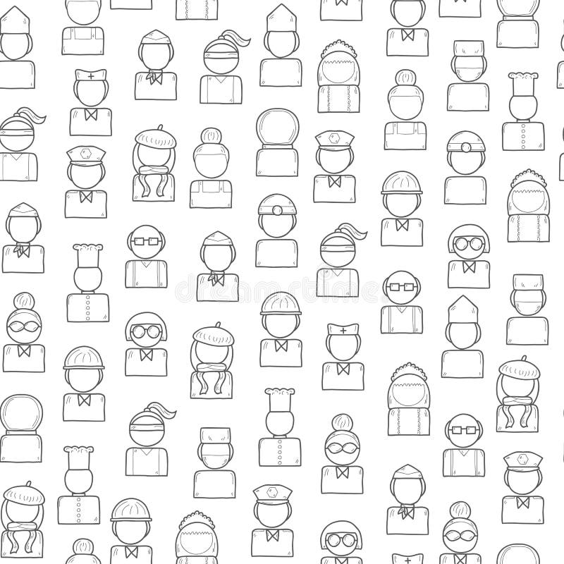 Seamless People Profession Background Stock Vector - Illustration of ...