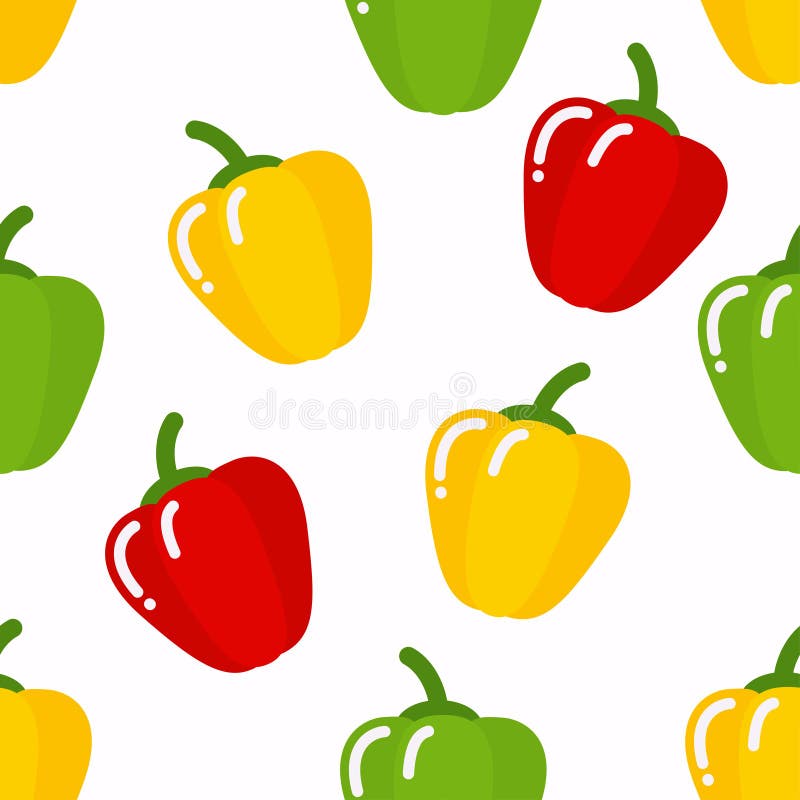 Seamless peppers pattern stock vector. Illustration of element - 126046830