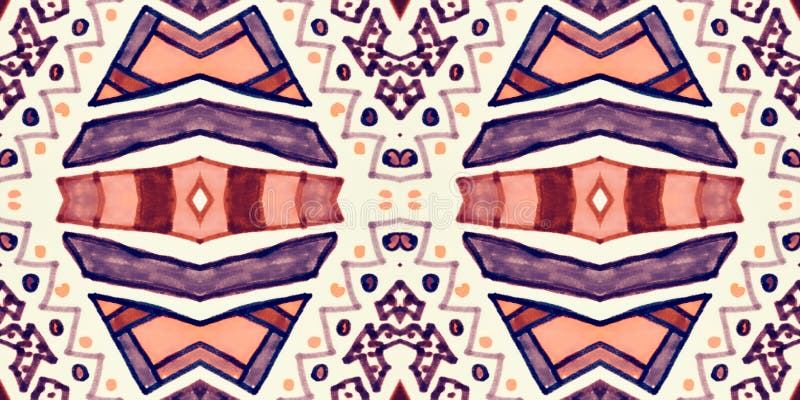 Seamless Peruvian Pattern. Hand Drawn Aztec Illustration. Stock Photo ...