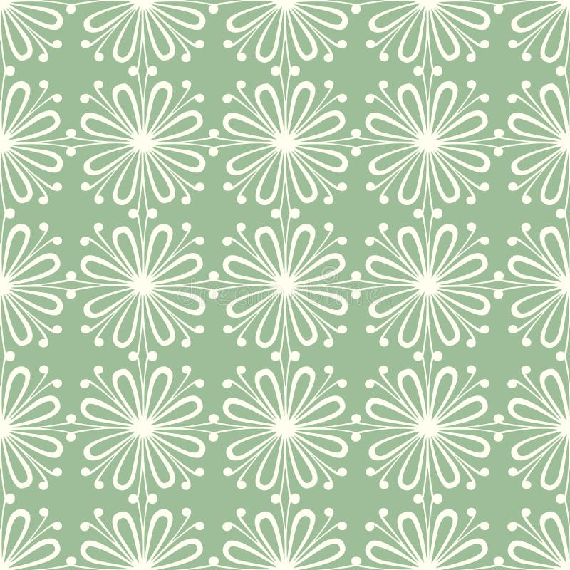 Seamless Green Floral Pattern Stock Vector - Illustration of repeating ...