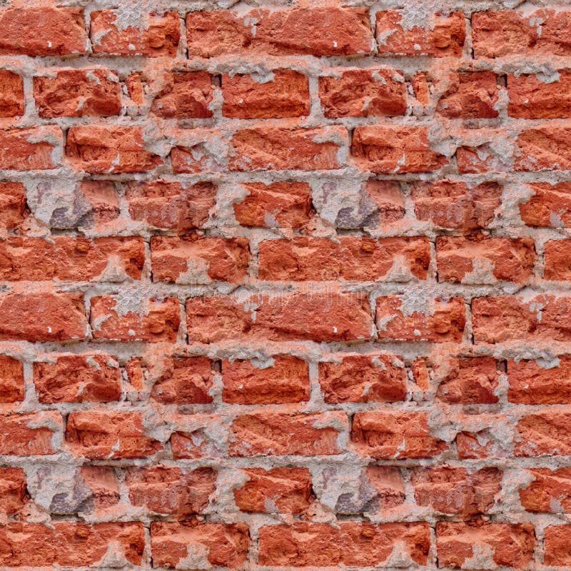 Seamless Photo Pattern of Red Broken Bricks Wall Stock Image - Image of ...