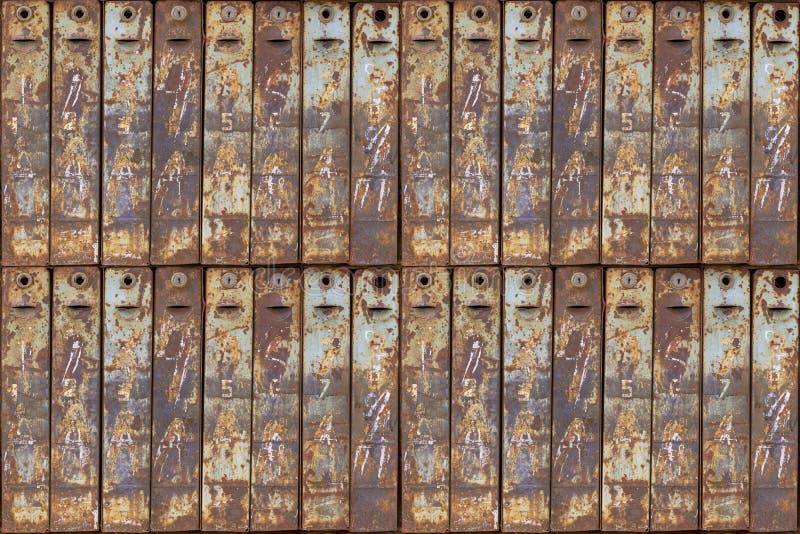 Seamless Photo Texture of Mailbox Stack with Rust Stock Photo - Image ...